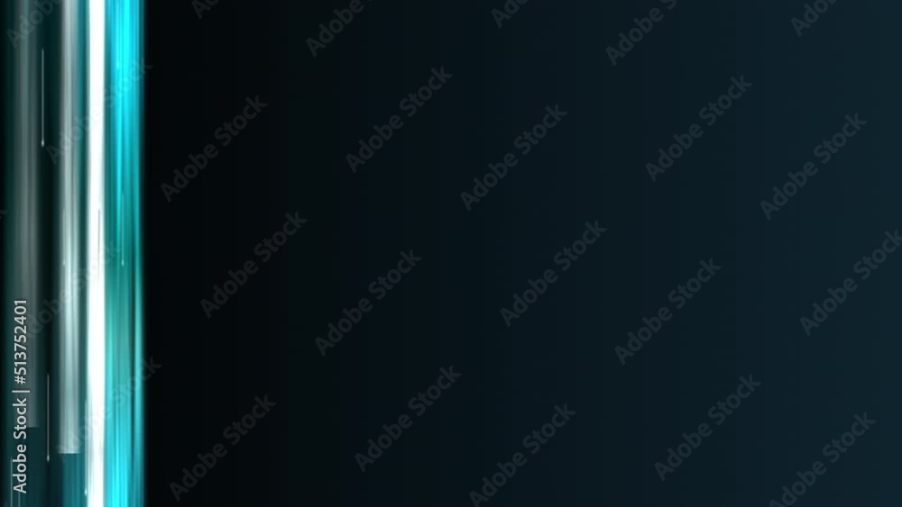 A streak of blue and white animated lines on the left side of the view ...