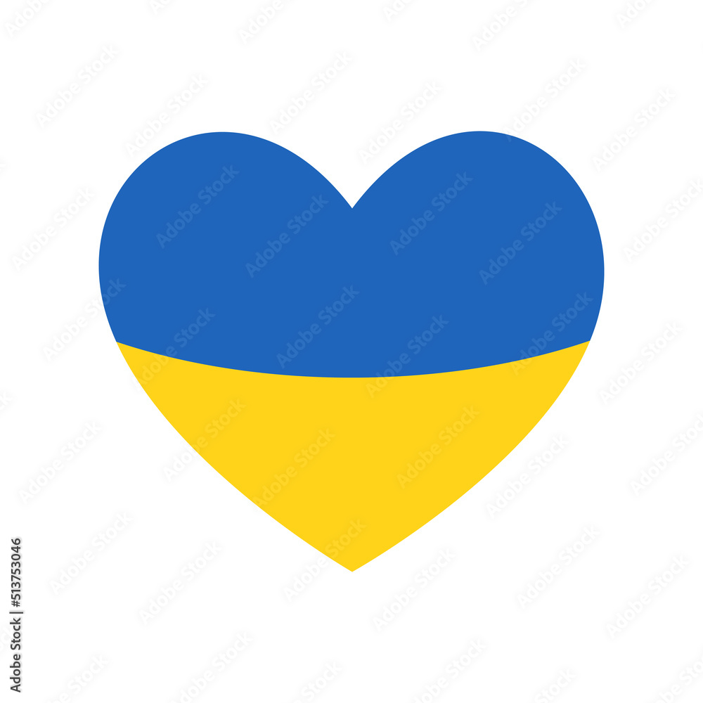 Heart in the color of the flag of ukraine. Ukrainian symbols icon ...