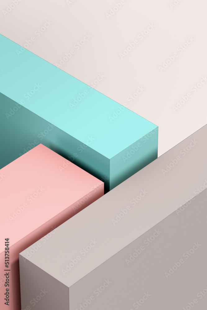 3d rectangle stage podium scene minimal studio background. Display for ...