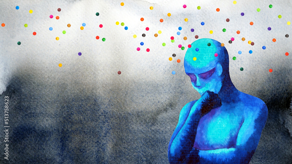 human thinking abstract color dot spread mind mental health spiritual ...