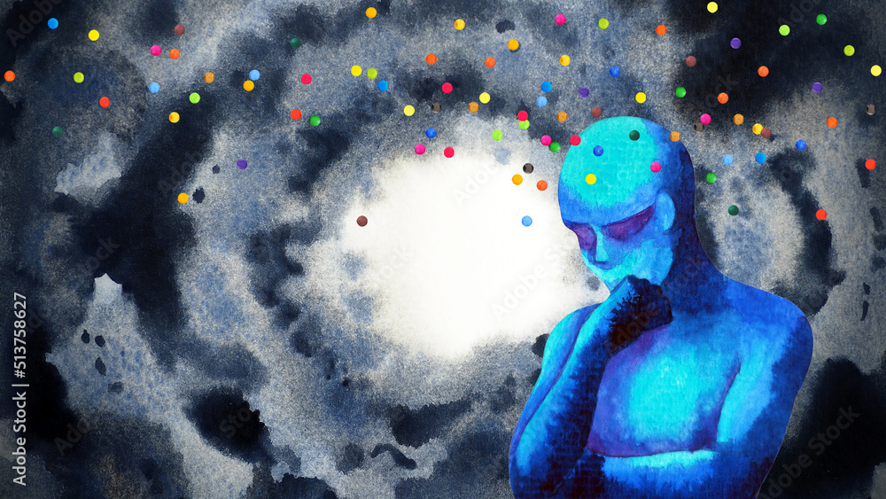 human thinking abstract color dot spread mind mental health spiritual ...