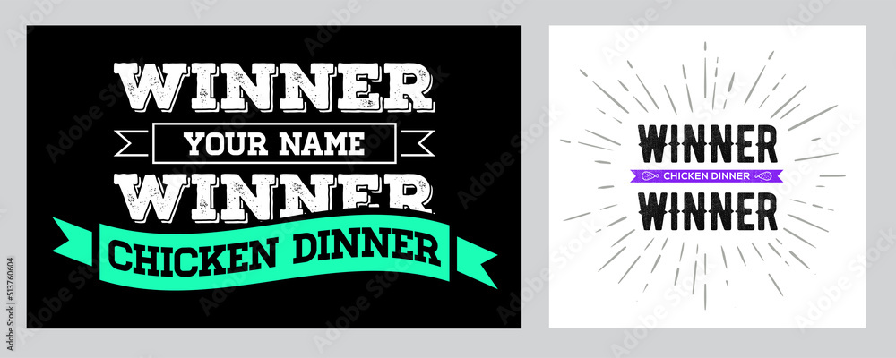 Winner Winner Chicken Dinner Typographic Gaming Poster. Vector. Stock ...