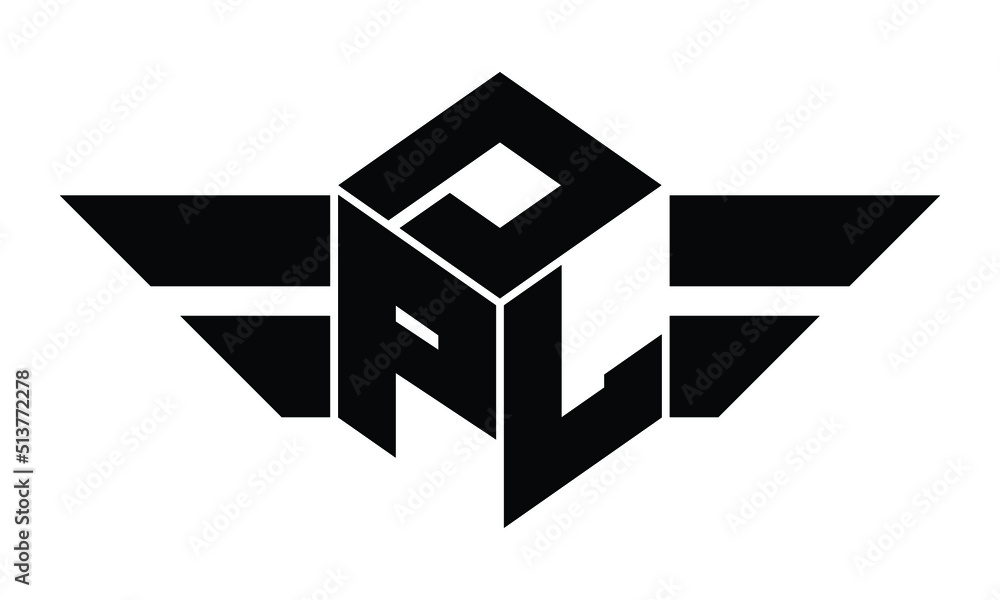 DPL three letter gaming logo in polygon cube shape logo design vector ...