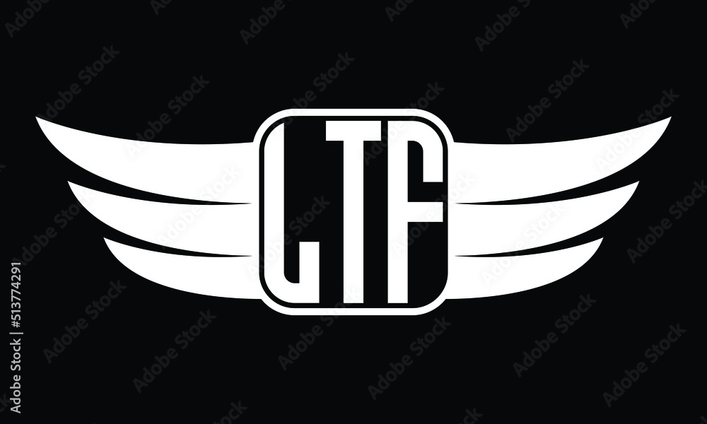 LTF three Letter Wings Flying Initial wing symbol minimalist creative ...