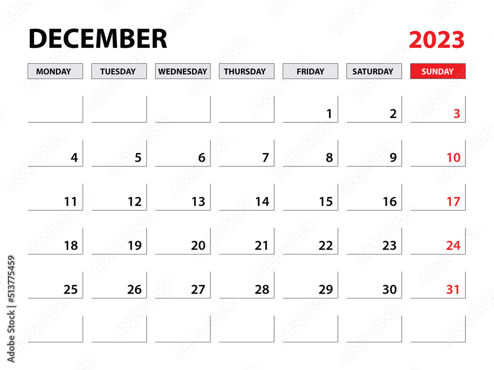 December 2023 year planner template, calendar 2023 template, monthly ...