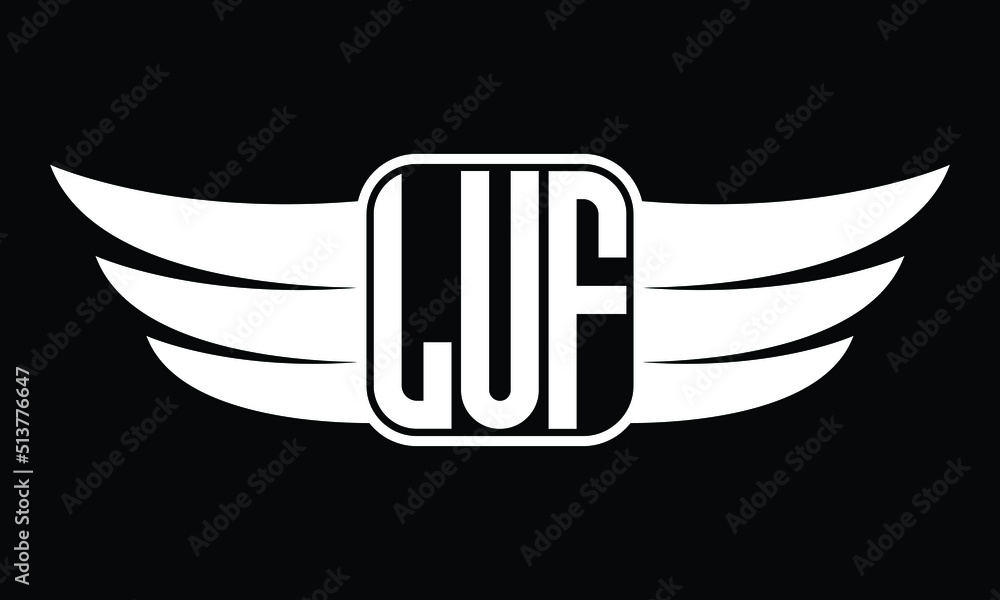 LUF three Letter Wings Flying Initial wing symbol minimalist creative ...