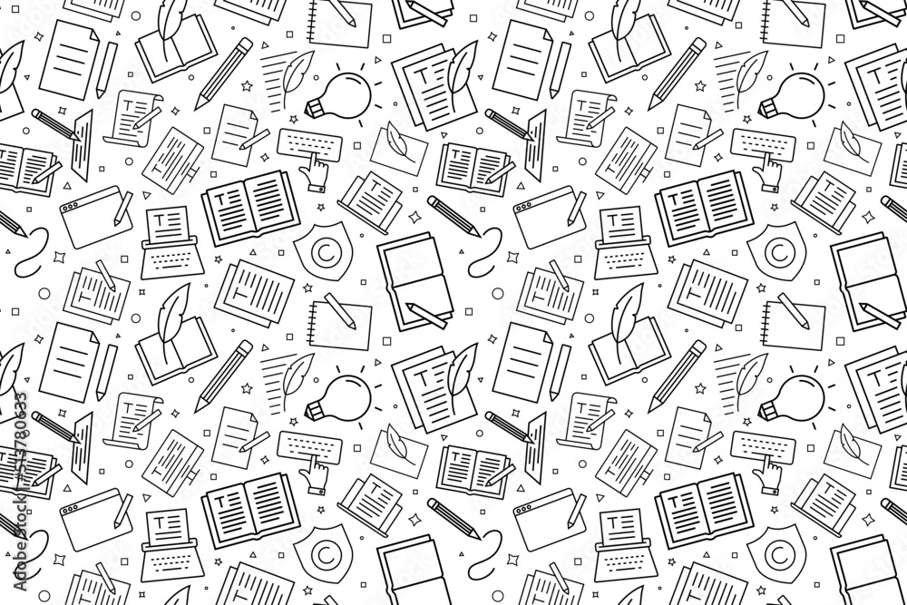 Vector writing pattern. Writing seamless background Stock Vector ...