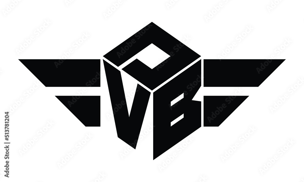 DVB three letter gaming logo in polygon cube shape logo design vector ...
