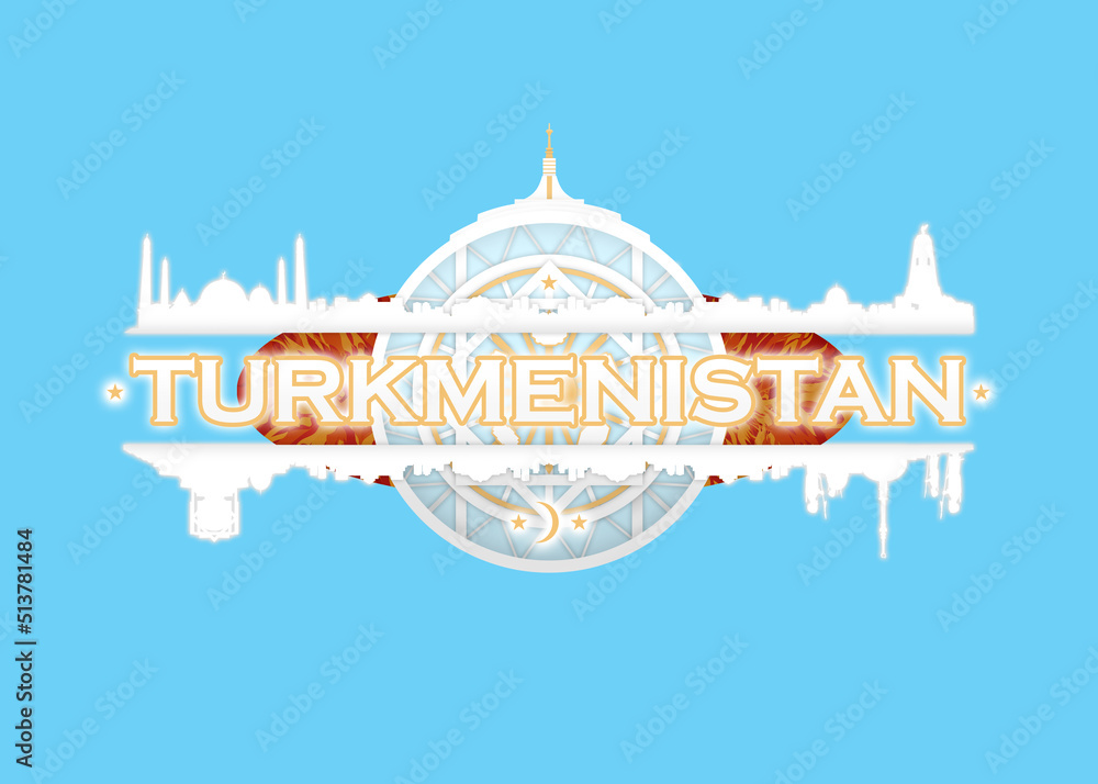 Logo of Turkmenistan country represented by the world largest indoor ...