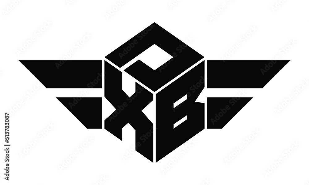 DXB three letter gaming logo in polygon cube shape logo design vector ...