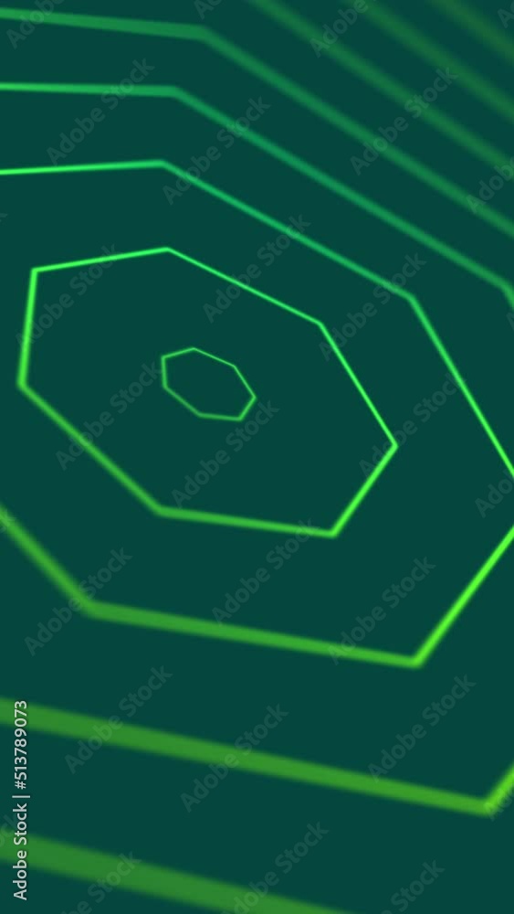 Loopable abstract digital neon polygon geometric shapes background ...