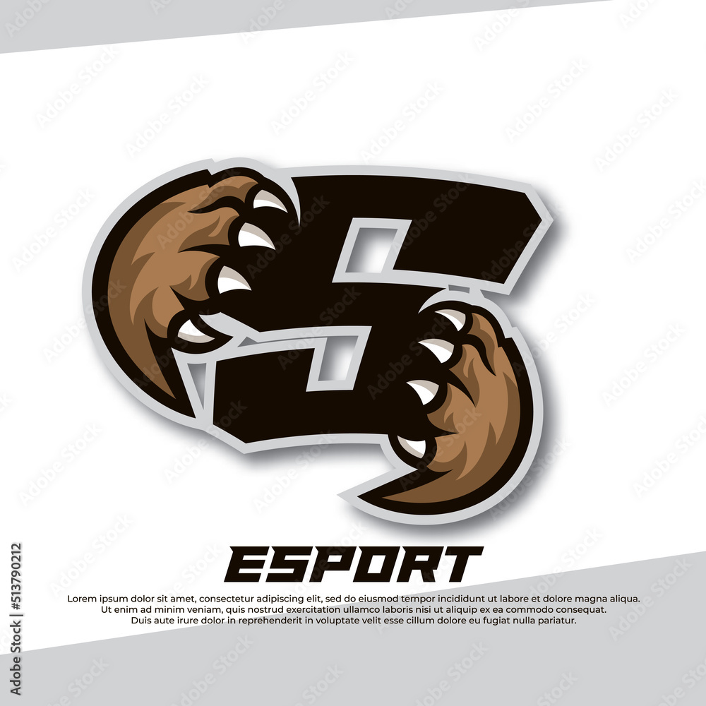 Claw esport logo letter S, Tiger esport logo, Bear claw esport, Fox esport logo, Coyote esport ...