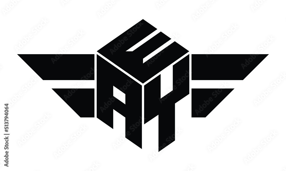 EAY three letter gaming logo in polygon cube shape logo design vector ...