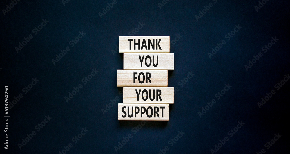 Thank you for support symbol. Concept words Thank you for your support ...