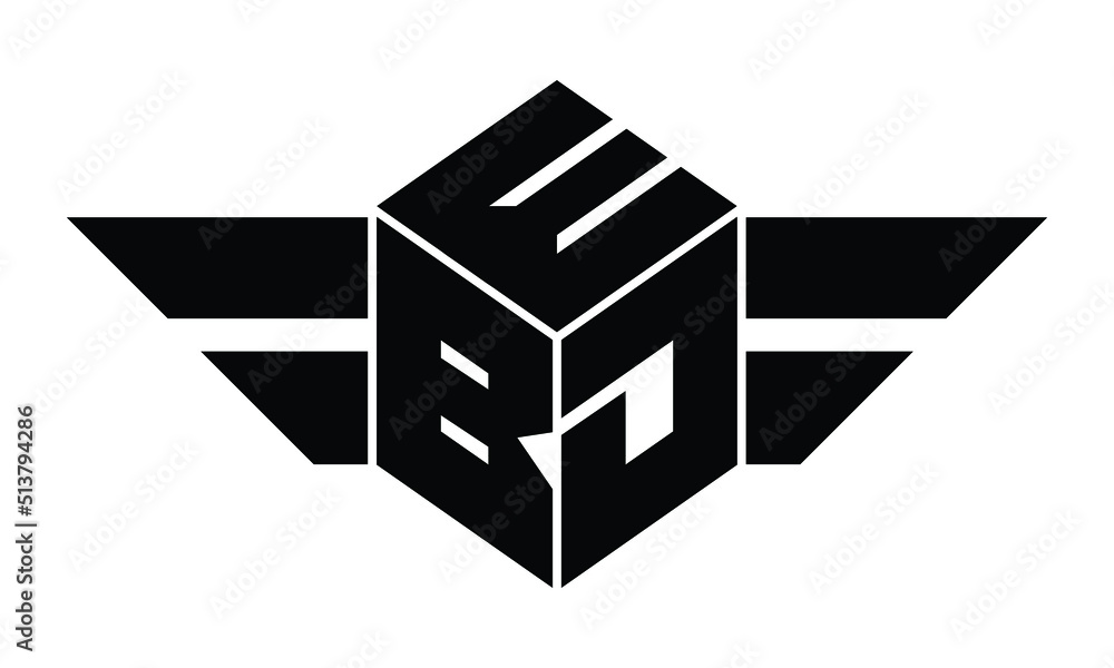 EBD three letter gaming logo in polygon cube shape logo design vector ...