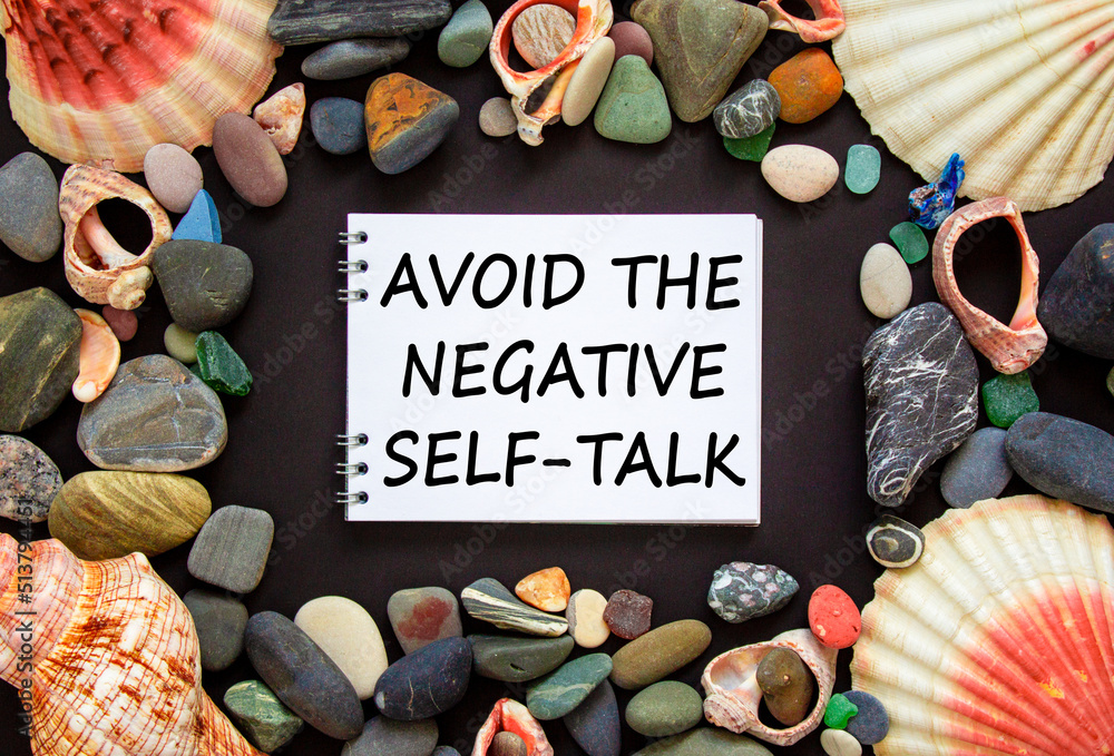Avoid negative self-talk symbol. Concept words Avoid the negative self ...