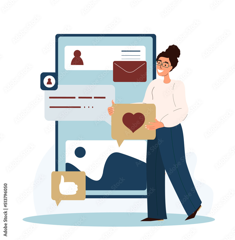 UI UX design of mobile messenger app.Web Designer creating digital chat ...