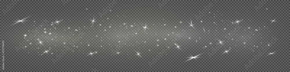 Abstract sparkling glitter texture. Shiny particle effect. Silver glittering space star dust ...