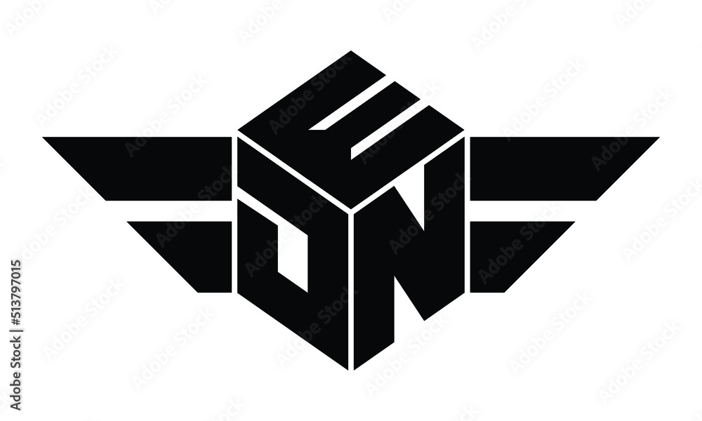 EDN three letter gaming logo in polygon cube shape logo design vector ...