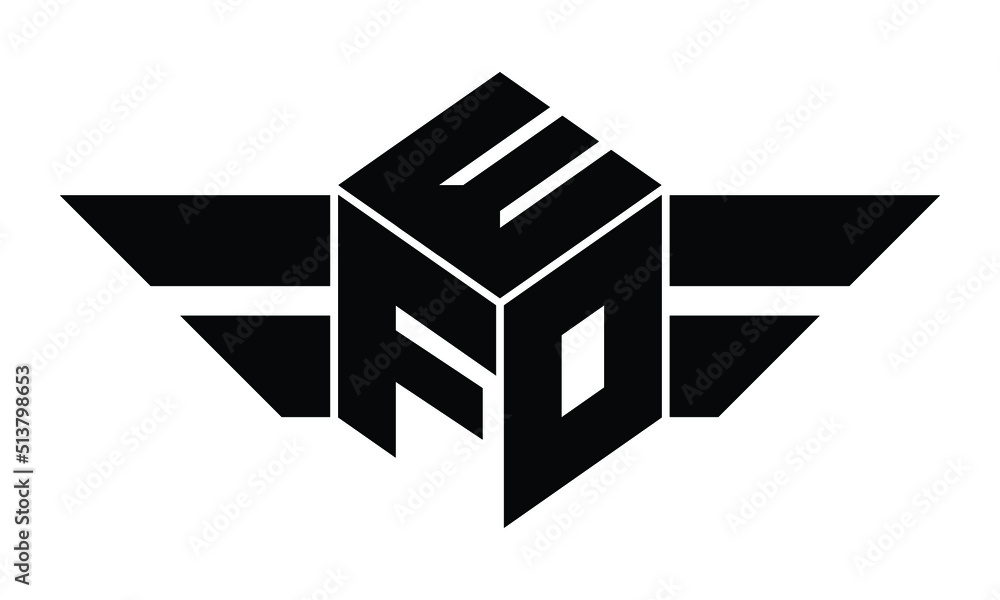 EFO three letter gaming logo in polygon cube shape logo design vector ...