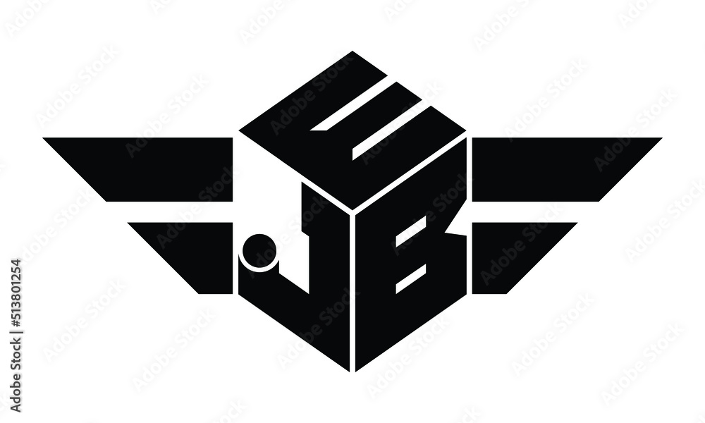 EJB three letter gaming logo in polygon cube shape logo design vector ...