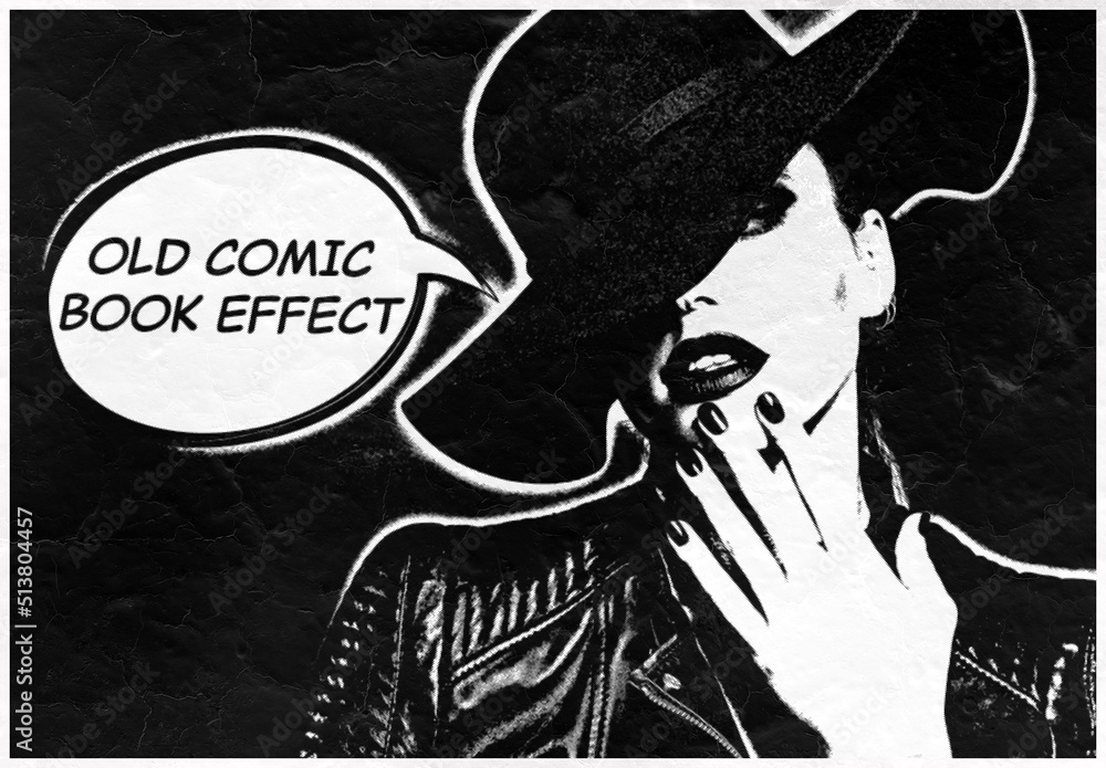 Old Comic Book Photo Effect Mockup Stock Template | Adobe Stock