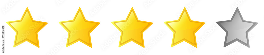 Five star gold icon with isolated background Stock Vector | Adobe Stock