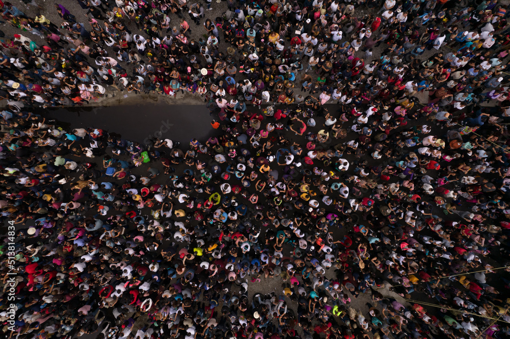 Aerial. people crowd background. Mass gathering of many people. top ... Aerial. people crowd background. Mass gathering of many people. top ...