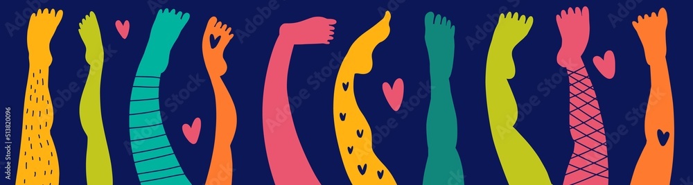 Hand-drawn legs, horizontal pattern Stock Illustration | Adobe Stock