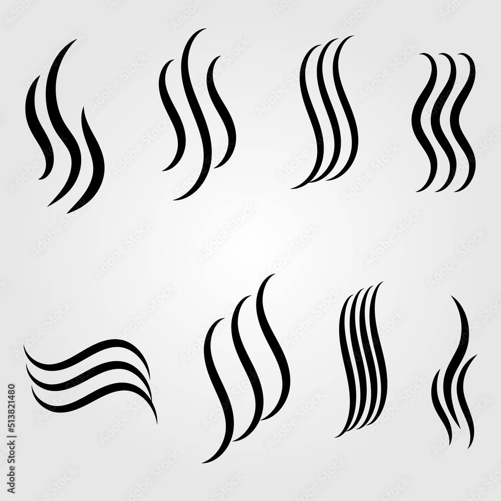 Aroma, smell icons, signs and symbols set, vector illustration ...