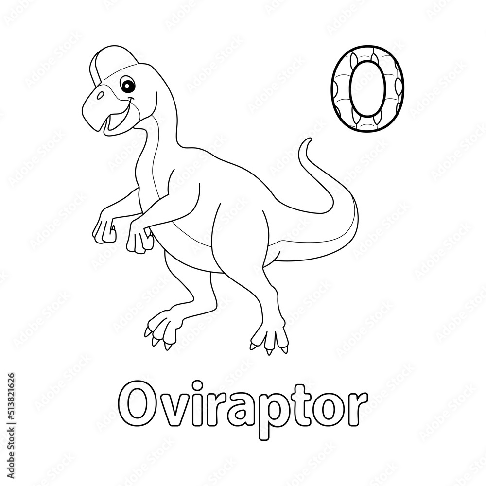 Oviraptor Alphabet Dinosaur ABC Coloring Page O Stock Vector | Adobe Stock