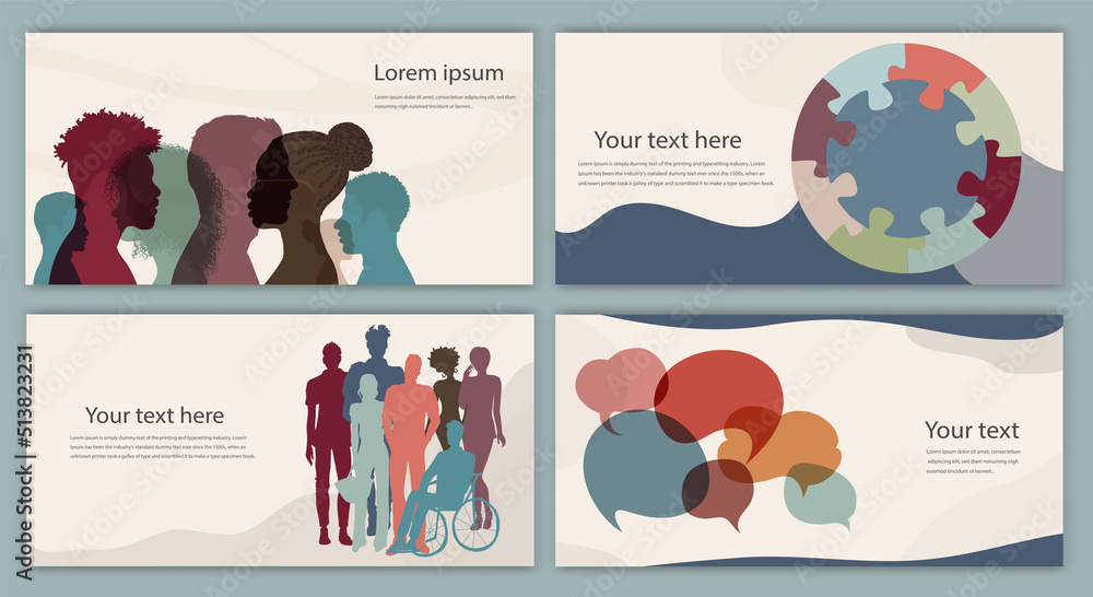 Diversity inclusion and equality concept. Group of multicultural and ...