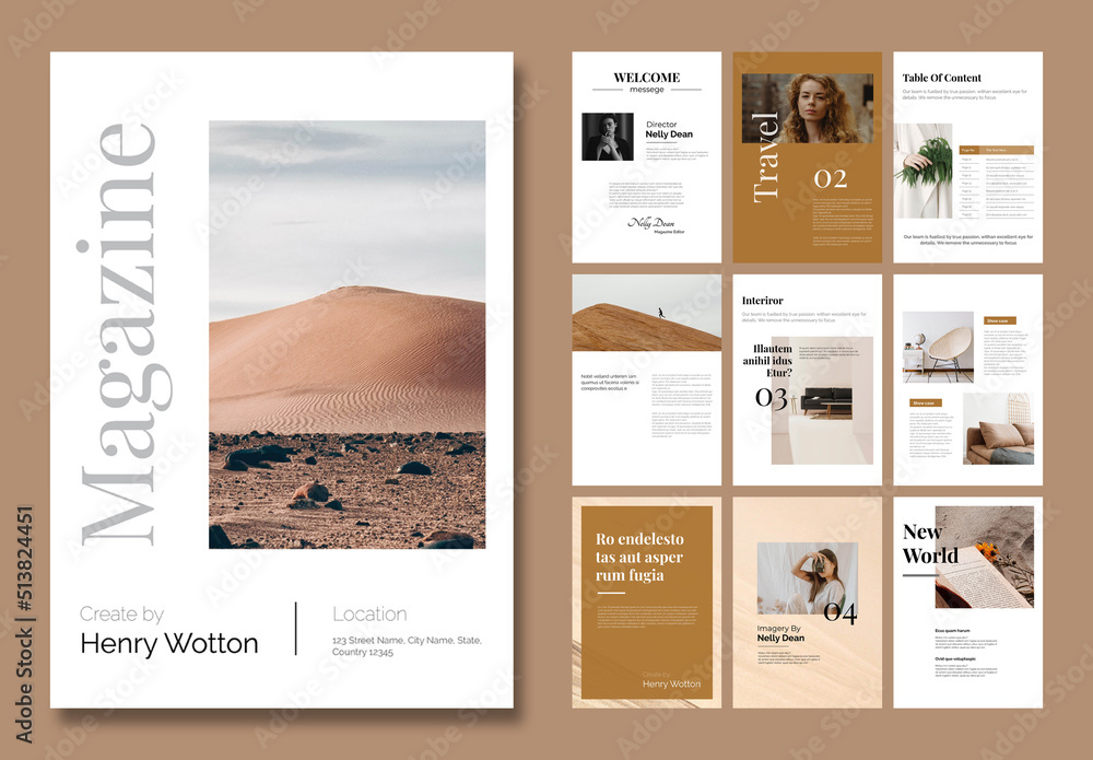 Magazine Layout Stock Template | Adobe Stock