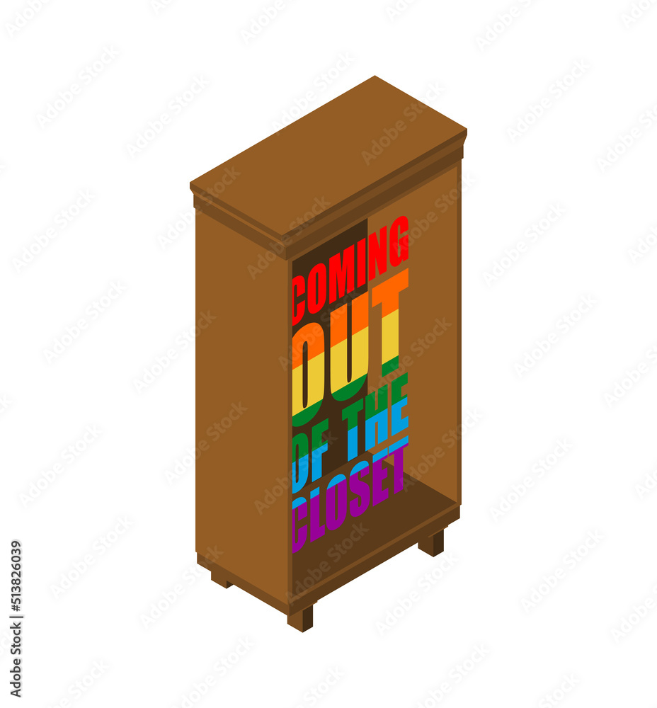 Coming out sign. Get out of closet. homosexuality with rainbow lgbt ...
