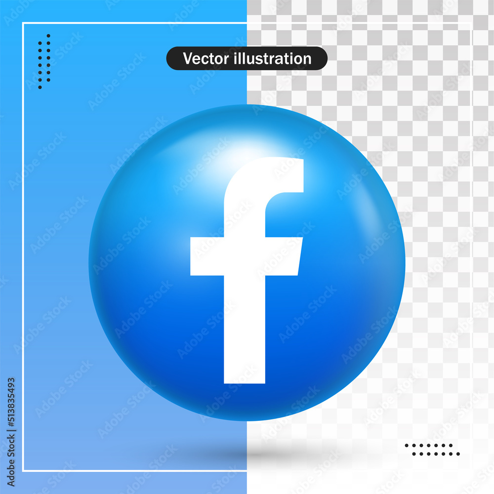 3d facebook logo, facebook icon, facebook circle button modern 3d ...