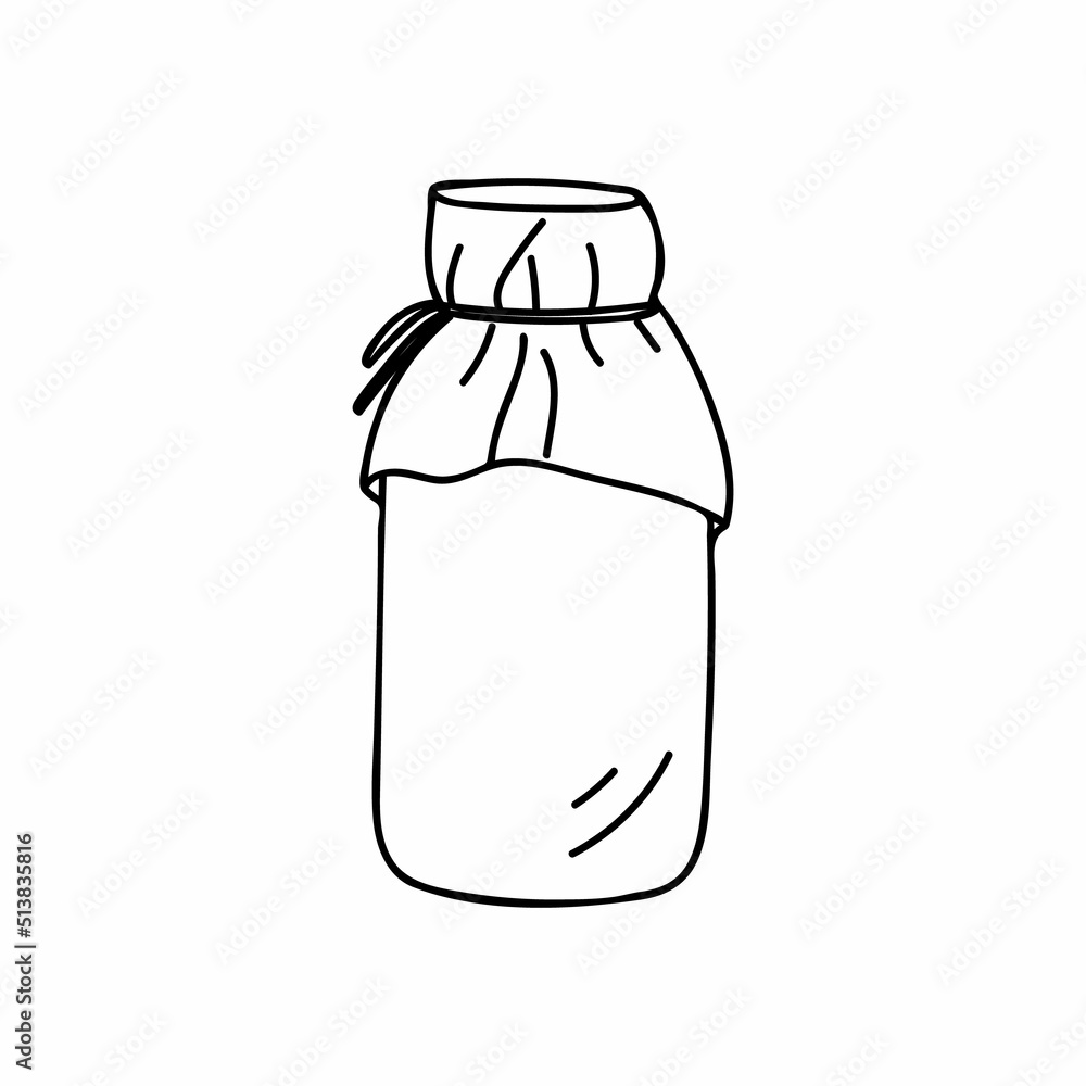 Doodle milk container illustration in vector. Hand drawn milk container ...