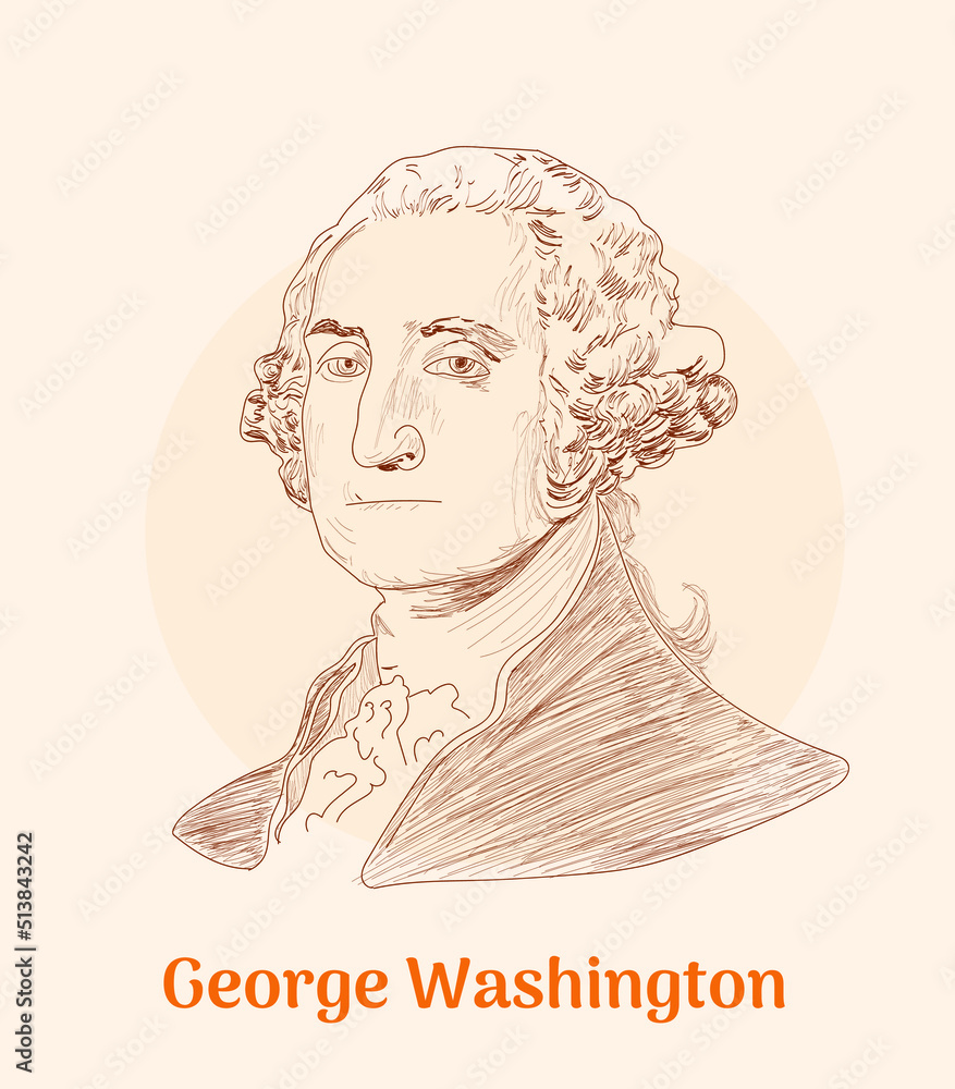 'George Washington' hand drawing vector illustration Stock Vector ...