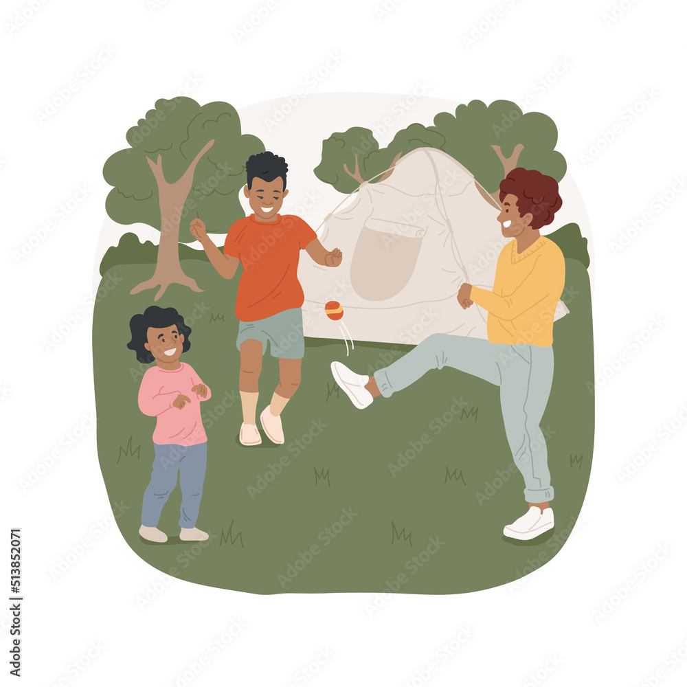 Play hacky sack isolated cartoon vector illustration. Children playing ...