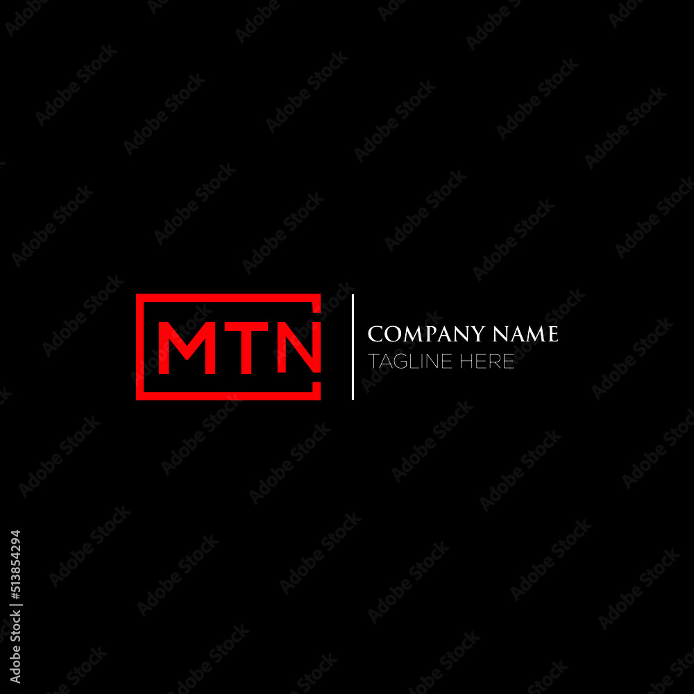 Vecteur Stock MTN letter luxury logo design on black background. MTN ...