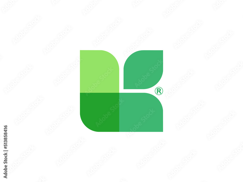Green eco-friendly logo design concept. The minimalist symbol with leaf ...