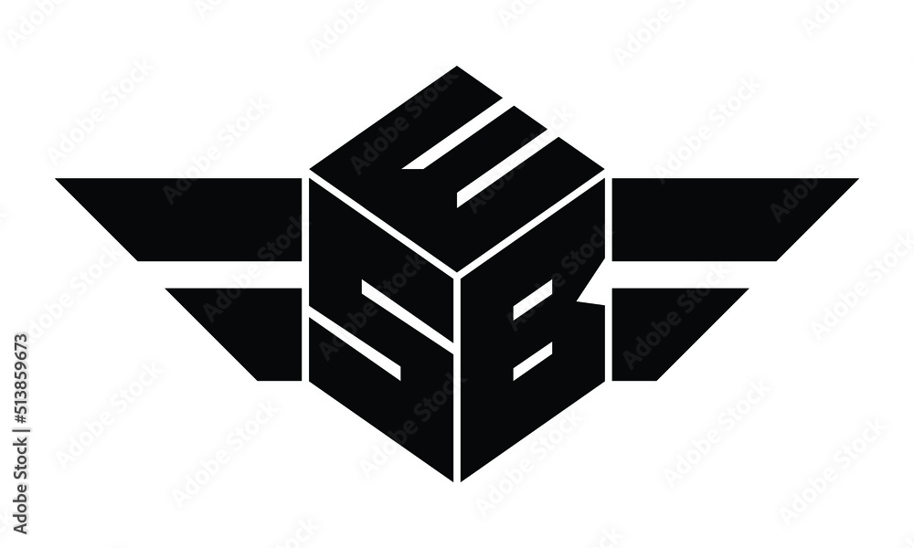 ESB three letter gaming logo in polygon cube shape logo design vector ...