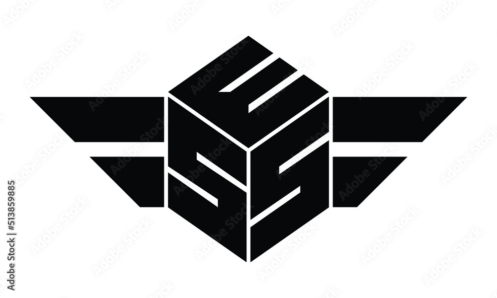 ESS three letter gaming logo in polygon cube shape logo design vector ...