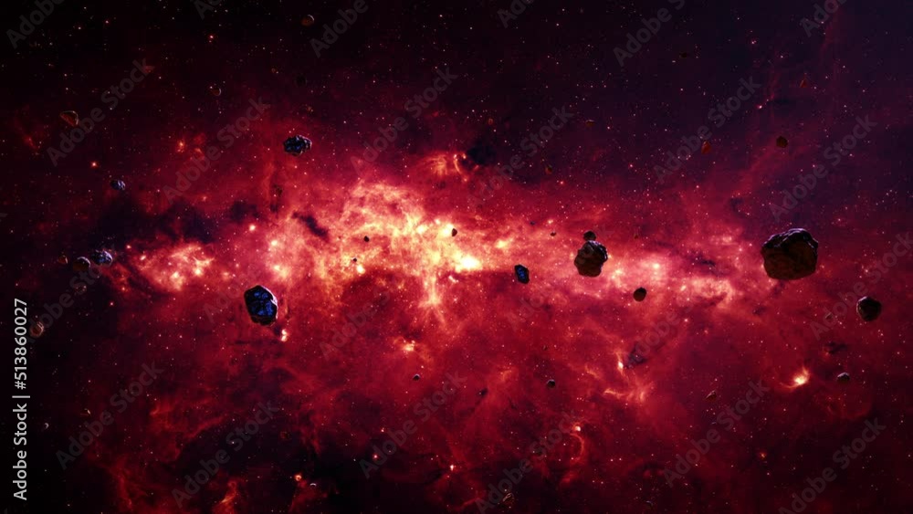 Galaxy space flight exploration space rock scence at Milky way Dusty ...