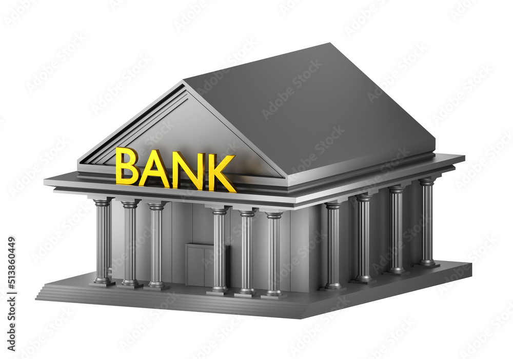 Bank office. Financial organization building with columns. Building ...