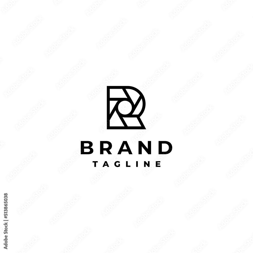 Letter R with Shutter Motif Logo Design. Minimalist photography logo ...