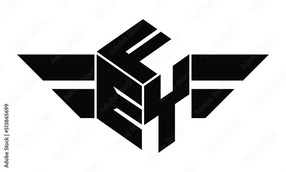 Vetor do Stock: FEY three letter gaming logo in polygon cube shape logo ...