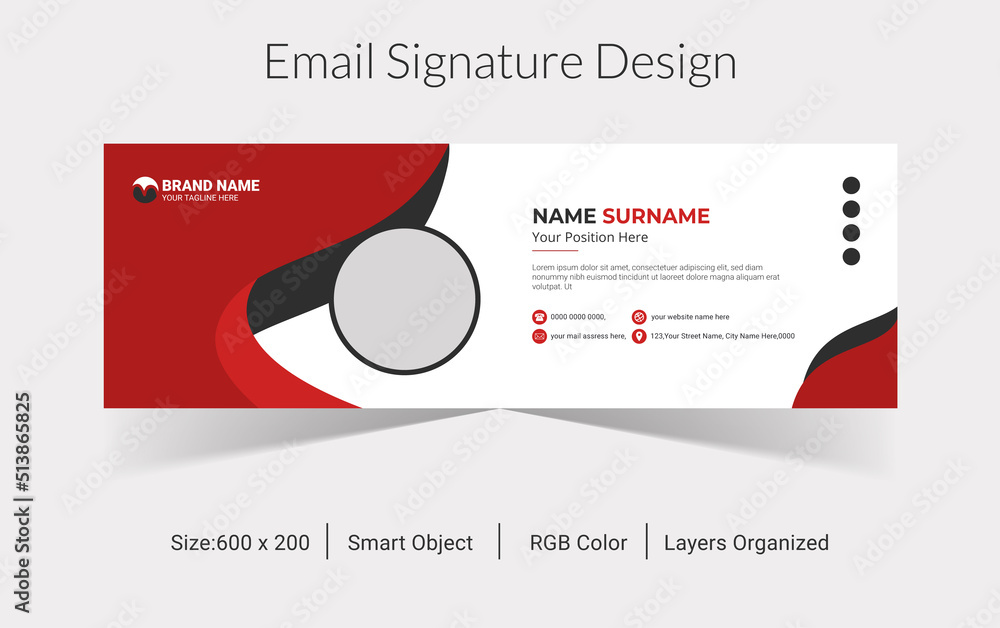 Business Email Signatures Template Stock Vector | Adobe Stock