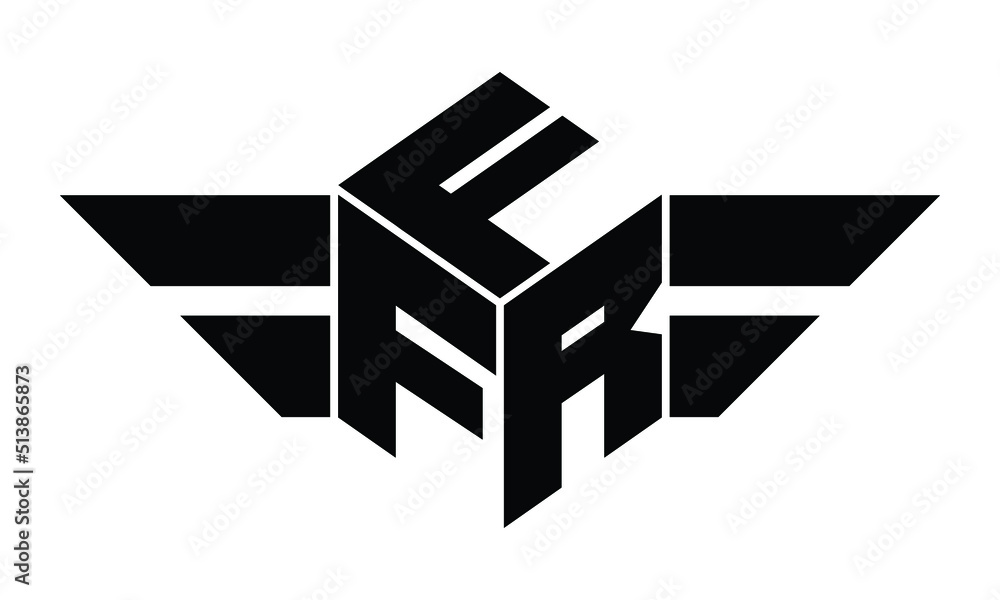 FFR three letter gaming logo in polygon cube shape logo design vector ...