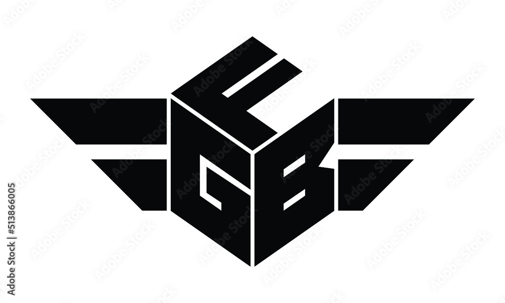 FGB three letter gaming logo in polygon cube shape logo design vector ...