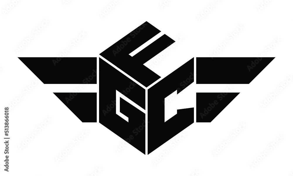 Vetor do Stock: FGC three letter gaming logo in polygon cube shape logo ...